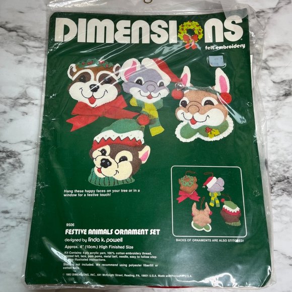 Dimensions | Holiday | Dimensions Festive Animals Ornament Set 956 ...